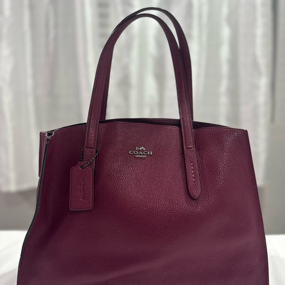 Coach | Bags | Coach Red Leather Tote Bag With Timeless Design | Poshmark